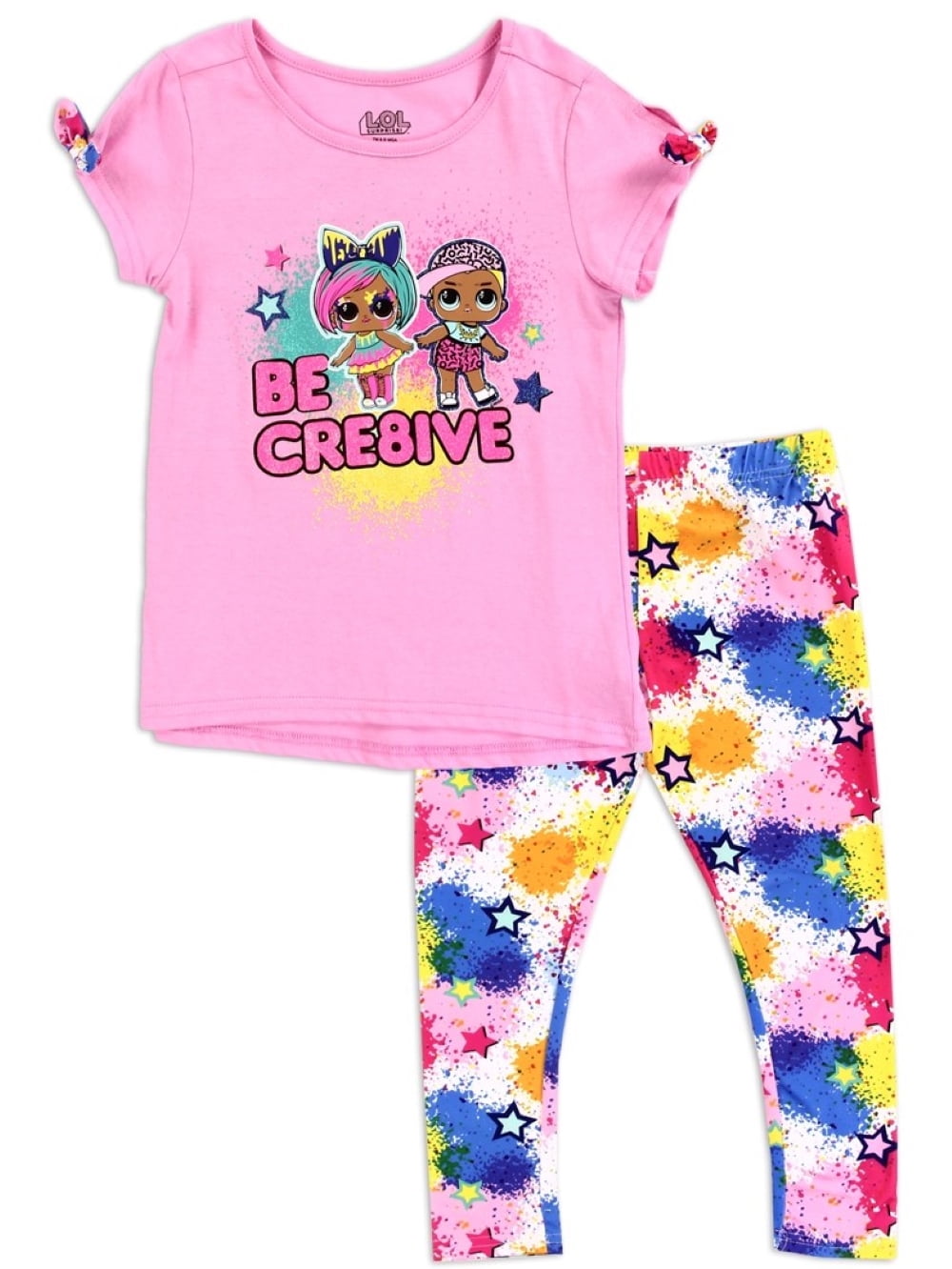LOL Surprise Girls' Be Cre8tive T-Shirt and Leggings Set (Little Girls ...