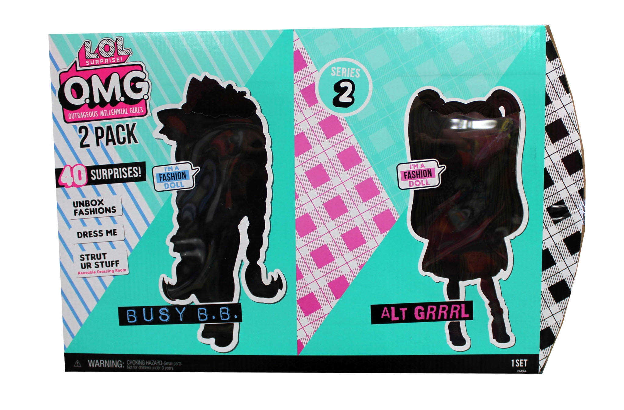 LOL Surprise OMG Series 2 Busy B.B. & Alt Grrrl Fashion Doll 2-Pack ...