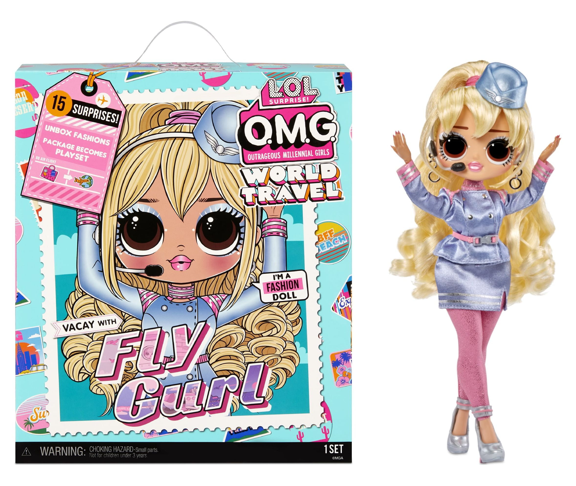 LOL Surprise OMG World Travel™ Fly Gurl Fashion Doll with 15 Surprises ...