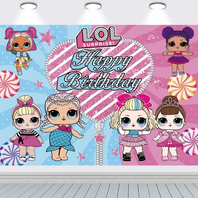 LOL Surprise Party Supplies Birthday Decorations Post Backdrop Banner ...