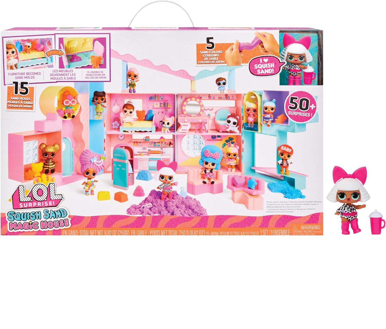 LOL Surprise Squish Sand Magic House with Tot Playset with Doll, Sand ...