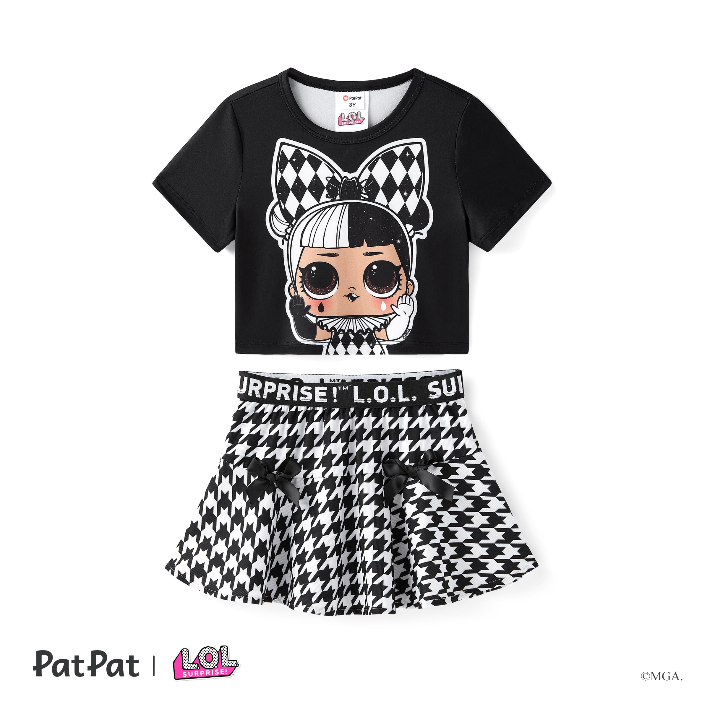 LOL Surprise Toddler Girl Skirt, Short Sleeves Girl Skirt Oufits with ...