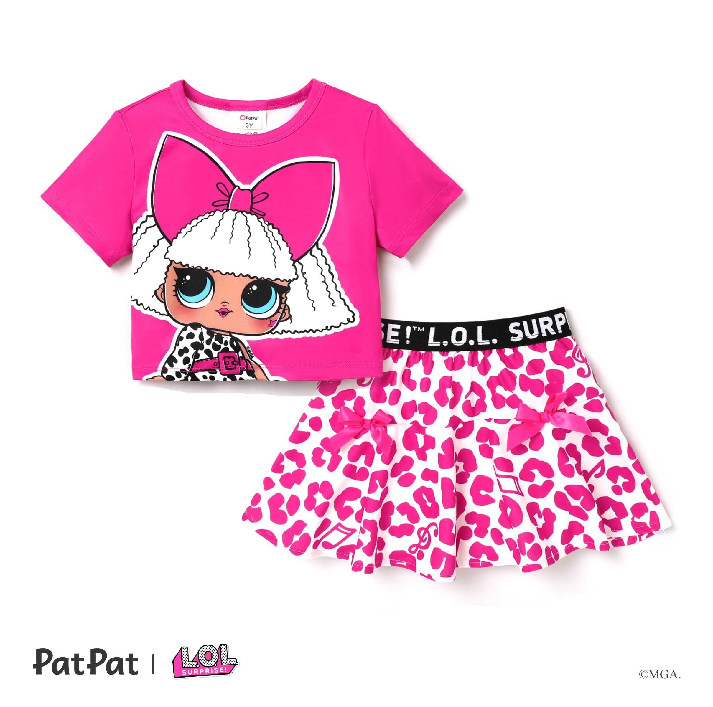 LOL Surprise Toddler Girl Skirt, Short Sleeves Graphic Girl Skirt ...