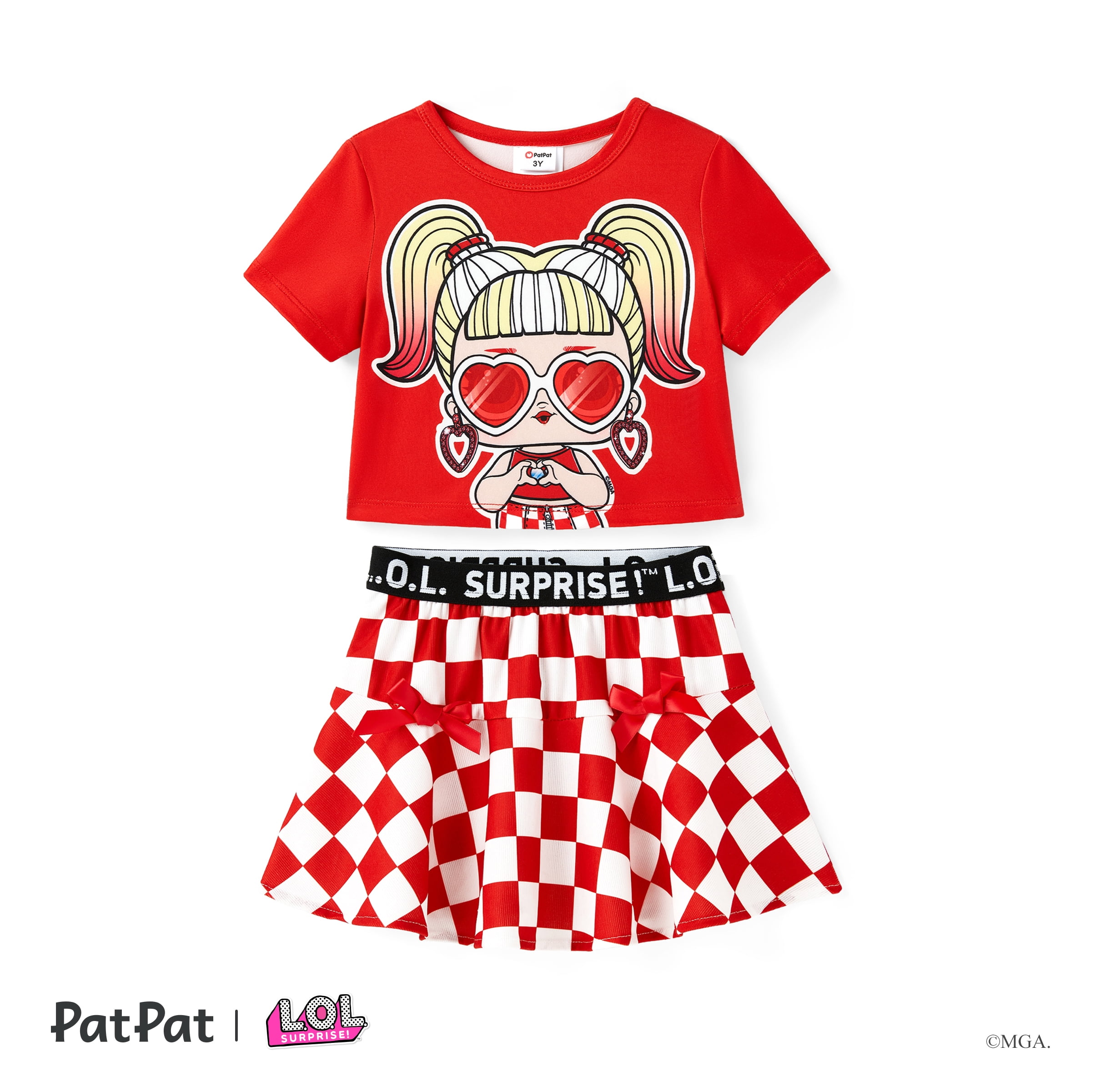 LOL Surprise Toddler Girl Skirt, Short Sleeves Graphic Girl Skirt ...