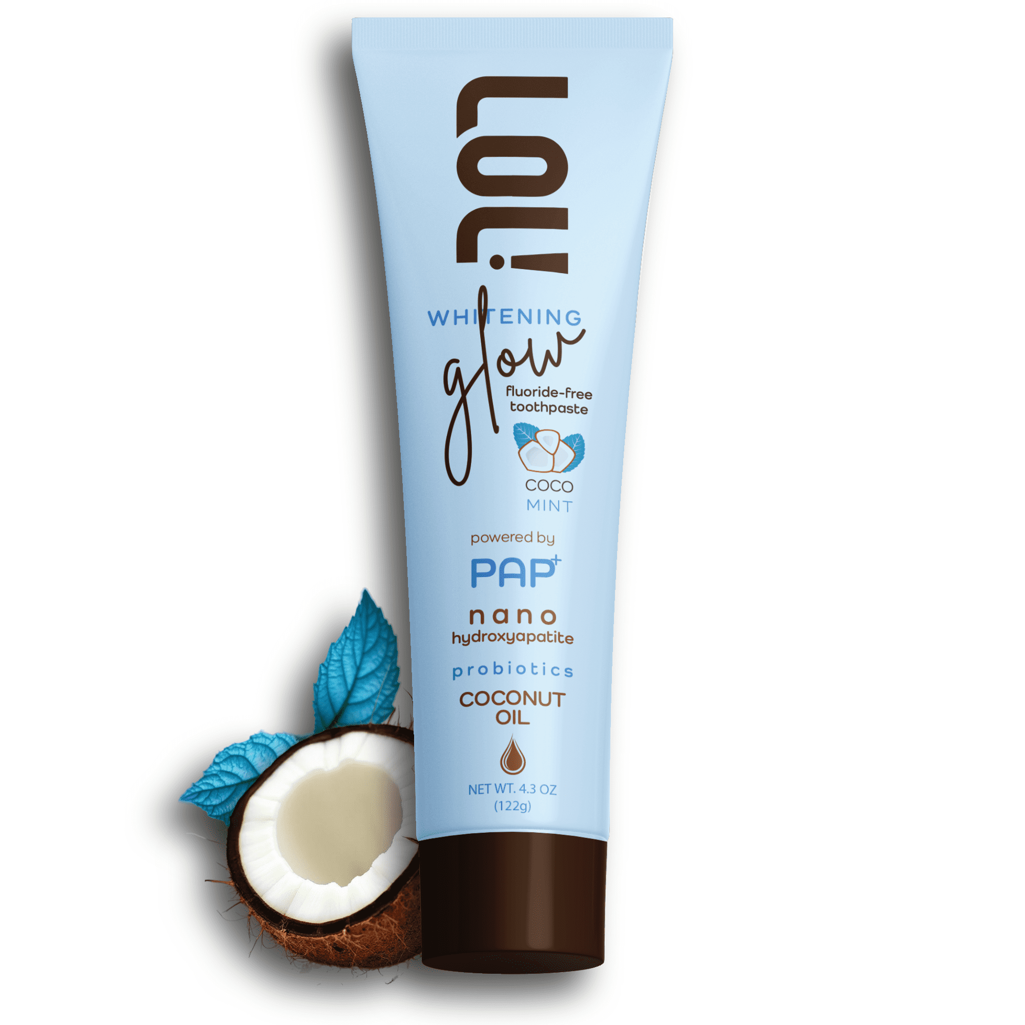 LOL Whitening Glow - Coconut Oil Teeth Whitening Toothpaste with Gentle ...