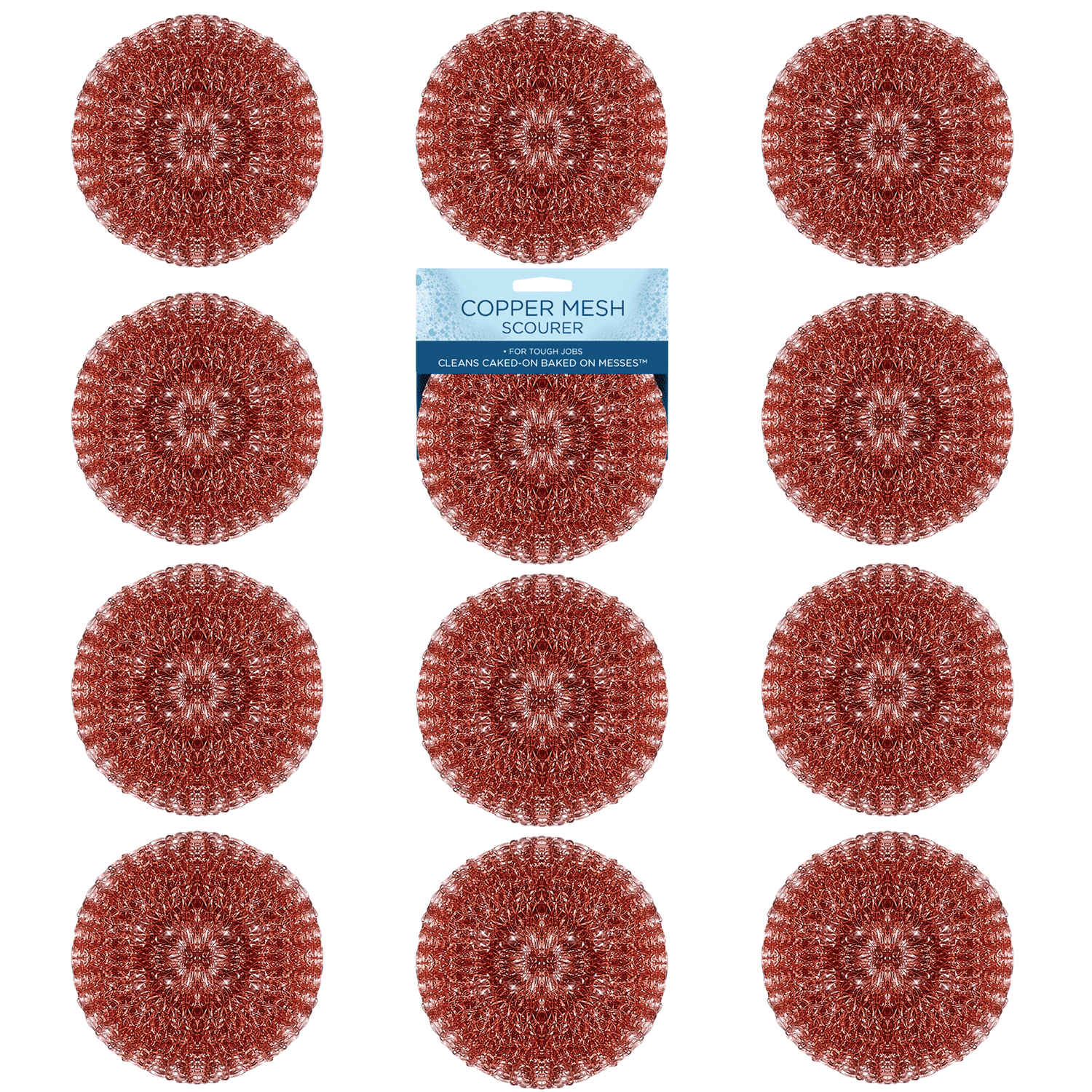 LOLA Copper Mesh Scouring Pad, 18 Grams, 12 Pack, Heavy Duty Cleaning ...