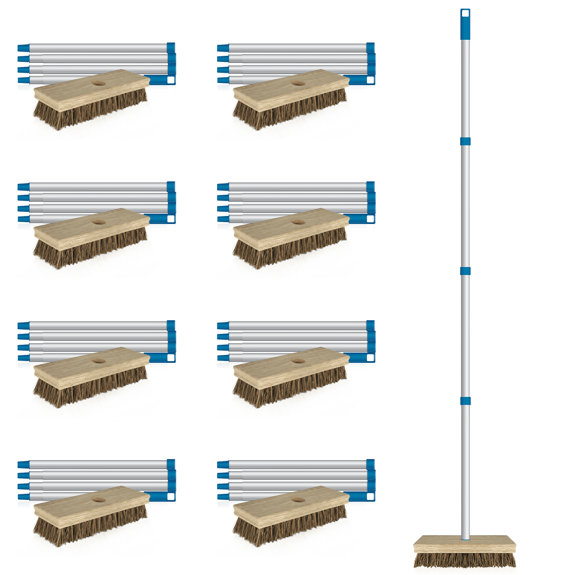 LOLA Deck Scrub Brush, 9" x 3.5" Head w/ Palmyra Bristles for Outdoor ...