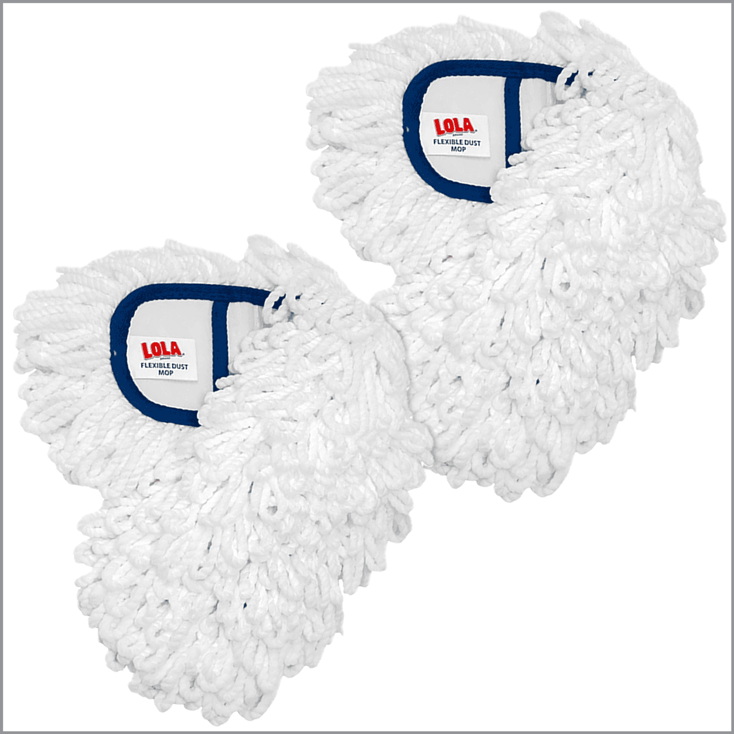 LOLA Flexible Dust Mop Refill, 18" Fiber Head, Reusable & Machine ...