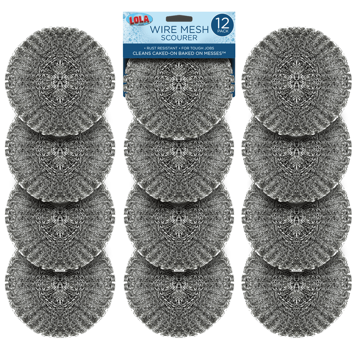 LOLA Jumbo Wire Mesh Scourer, Galvanized Steel, Heavy-Duty Cleaning ...