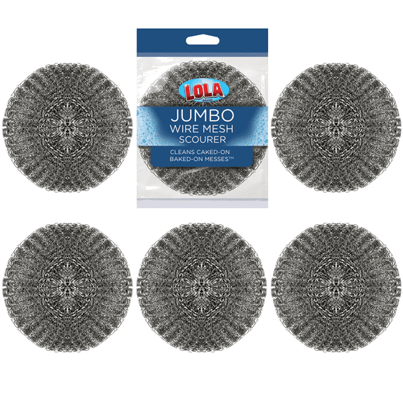 LOLA Jumbo Wire Mesh Scourer, Galvanized Steel, Heavy-Duty Cleaning - 6 ...