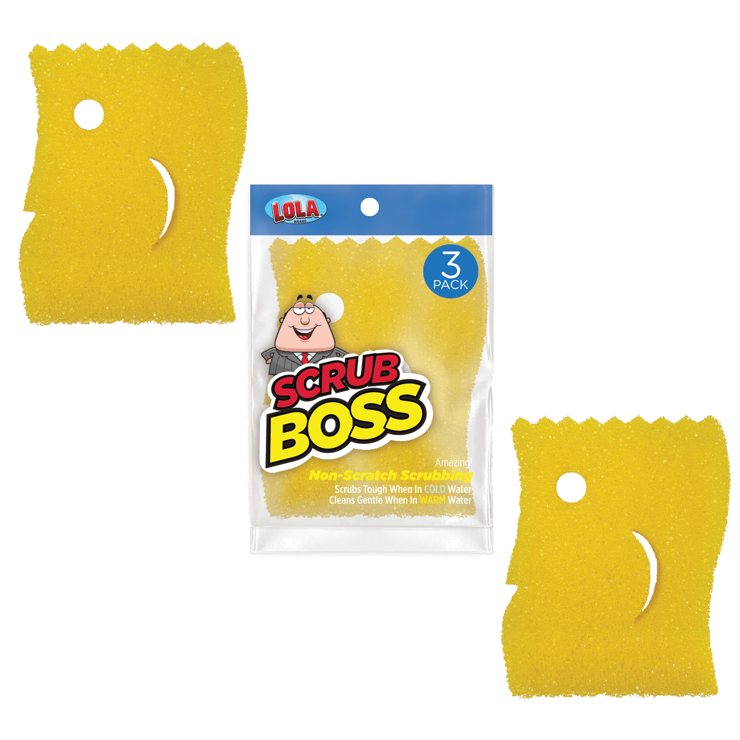 LOLA Scrub Boss, Multi-Use Cleaning Sponge, Reusable & Machine Washable ...