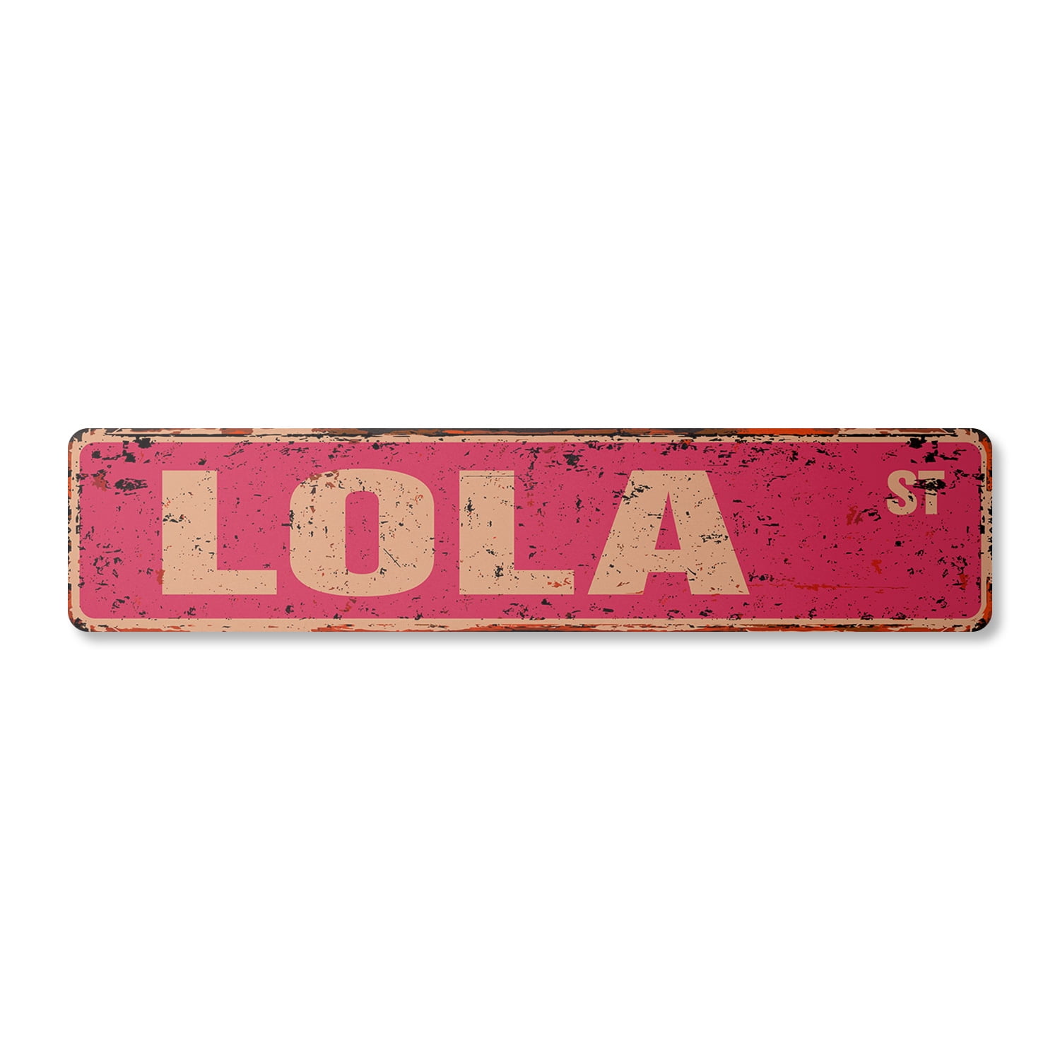 LOLA Vintage Plastic Street Sign Childrens Name Room Sign | Indoor ...