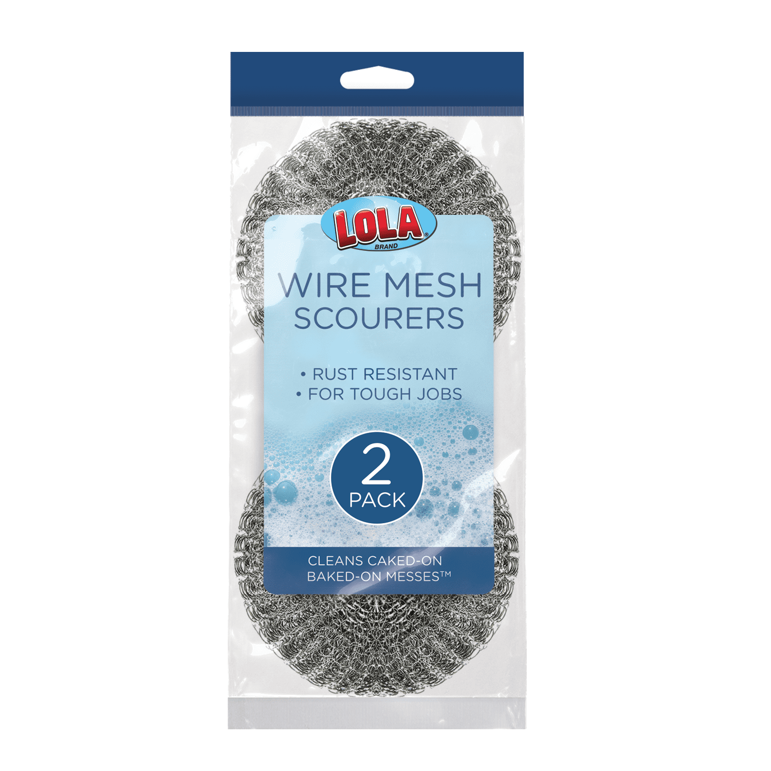 Steel Wool Wire Mesh Scouring Pad, 2 Pack, by LOLA, Galvanized Steel ...