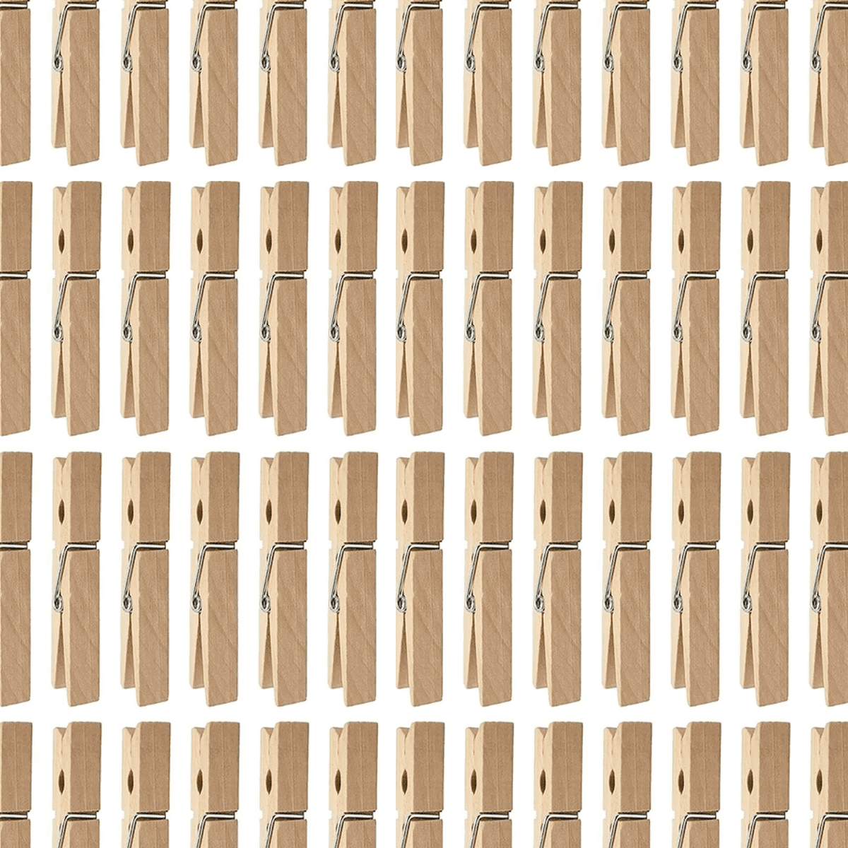 LOLA Wood Spring Clothespins, Moisture Resistant Hard Wood, Coil Spring ...