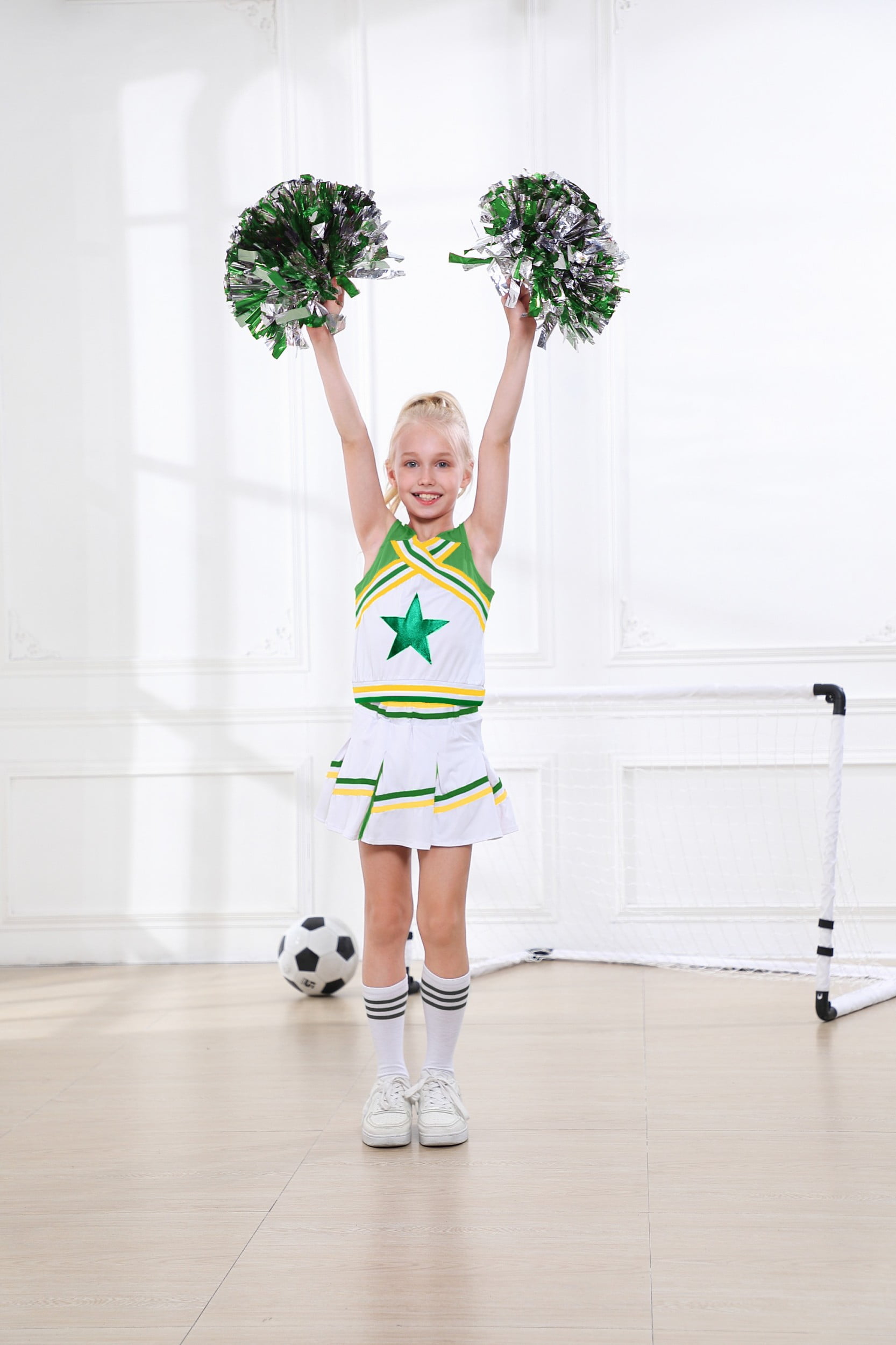 LOLANTA Girls Cheerleading Outfit Cheer Costume For Girls Sleeveless ...