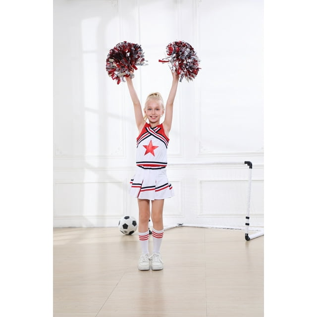 LOLANTA Girls Cheerleading Outfit Cheer Costume For Girls Sleeveless ...