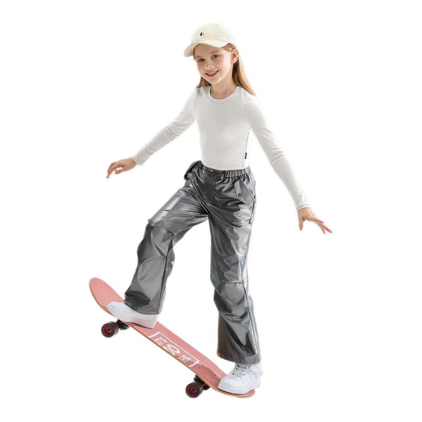 LOLANTA Girls Metallic Jogger Pants Shiny Jazz Street Hip Hop Dance ...