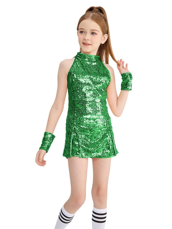 LOLANTA Girls Sequins Dance Clothes Dress Sparkle Hip Hop Jazz Dance ...