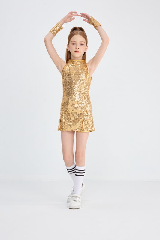LOLANTA Girls Sequins Dance Clothes Dress Sparkle Hip Hop Jazz Dance ...