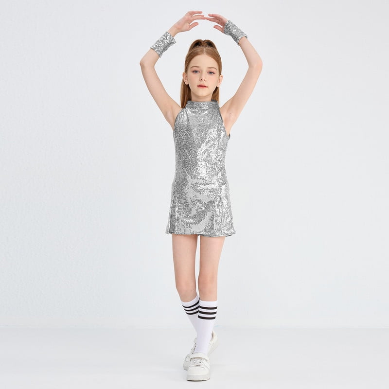 LOLANTA Girls Sequins Dance Clothes Dress Sparkle Hip Hop Jazz Dance ...