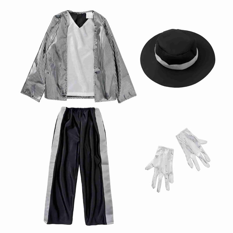 LOLANTA Kids Boys 4PCS 80s Costume Cosplay Hip Hop Stage Outfits with ...