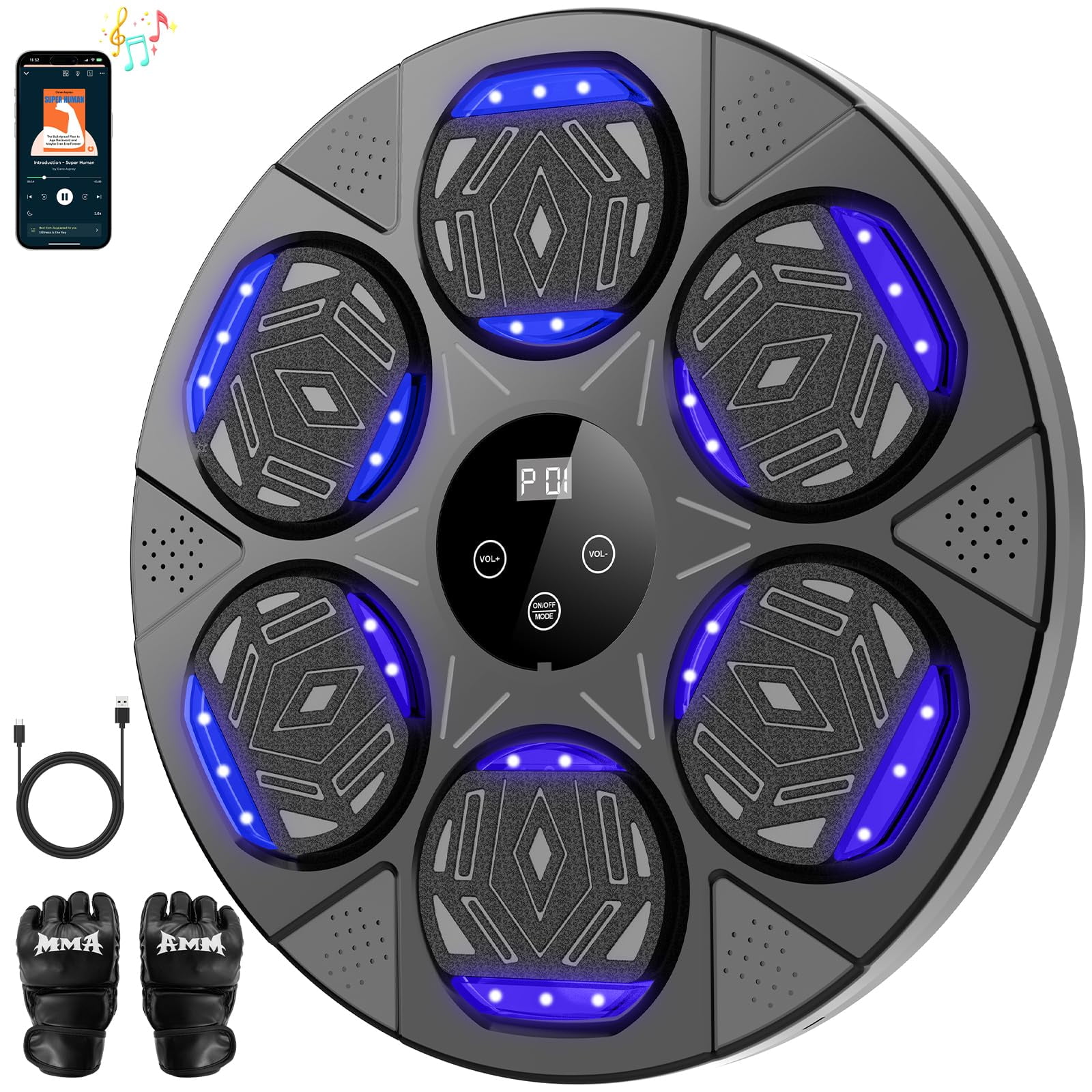 LOLBOX Music Boxing Machine, Boxing Wall Mount Machine for Kids Adult ...