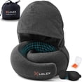 LOLEX™ Hooded Pro Travel Pillow - Memory Foam Neck Support Pillow for ...