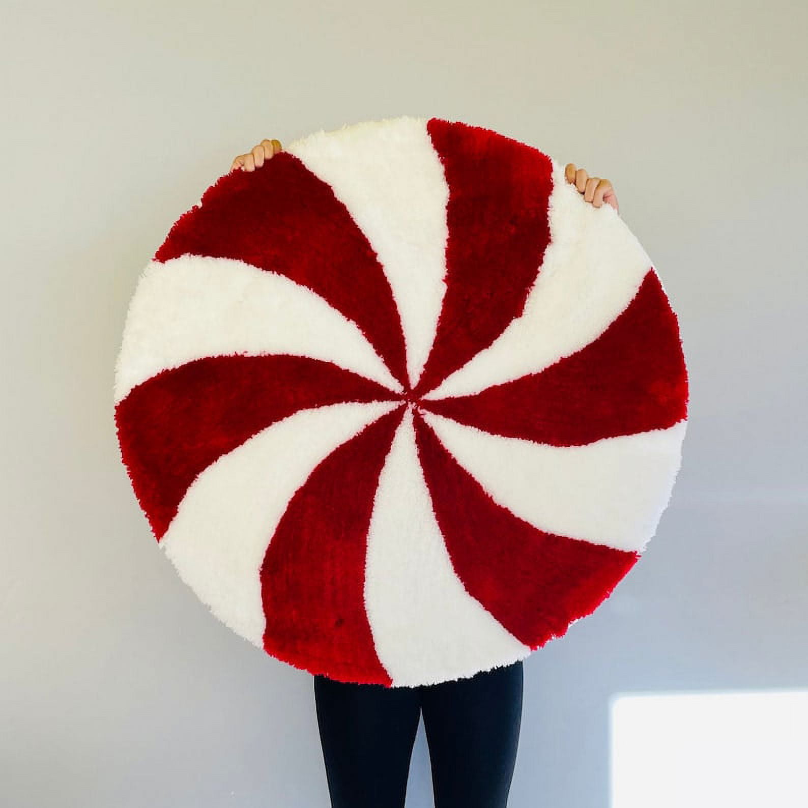 LOLIPOP CANDY RUG Handmade Red &White Candy Land Christmas Decoration ...