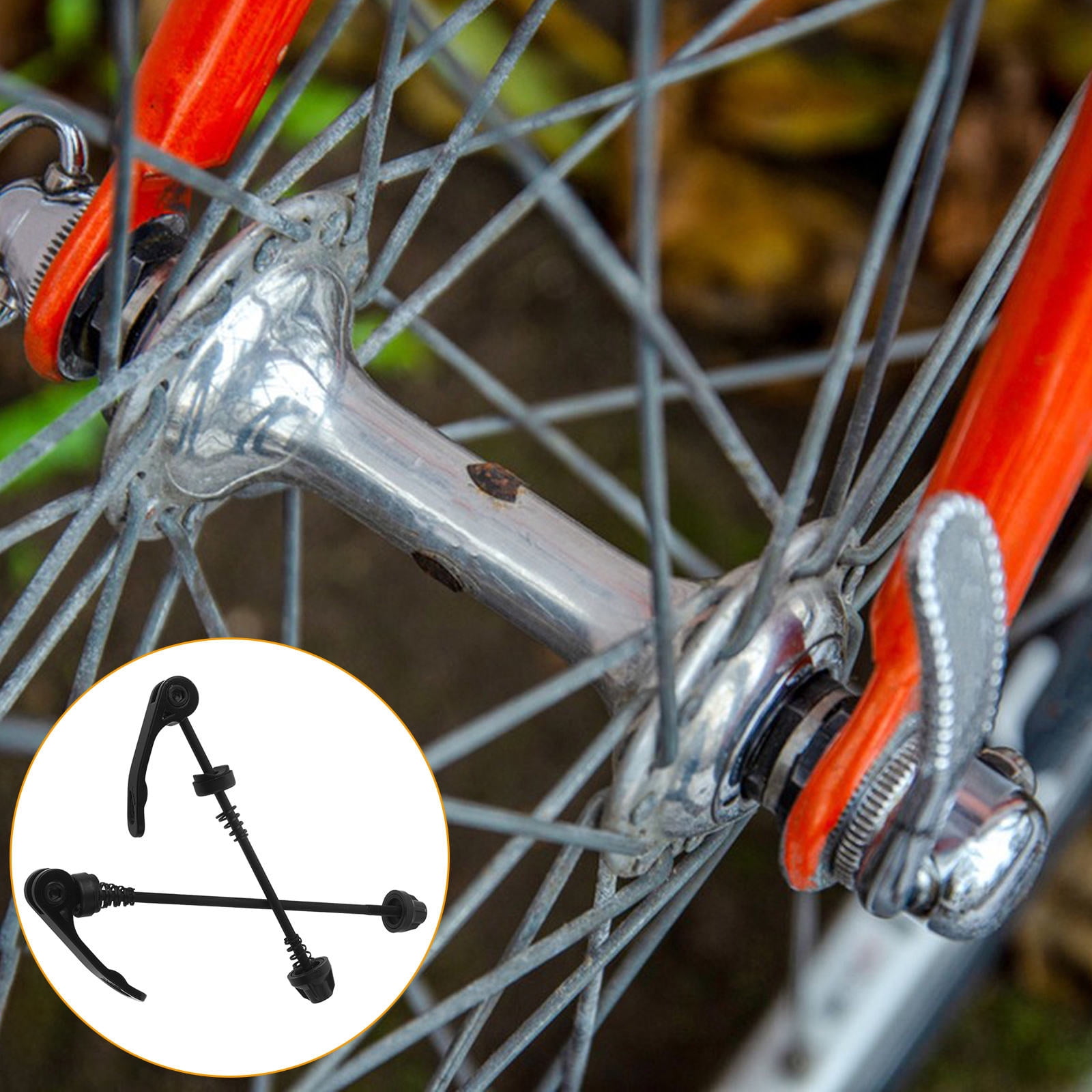 LOLIPPYY 1 Pair Black Alloy Bike Wheel Hub Skewers Locking Mechanism ...