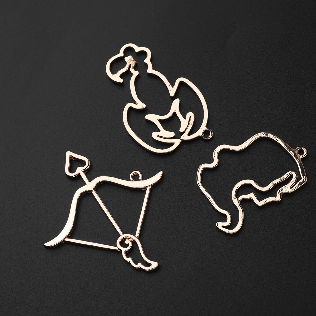 LOLIPPYY 12pcs Epoxy Charms Set with Golden Frames for Friends Crafting ...