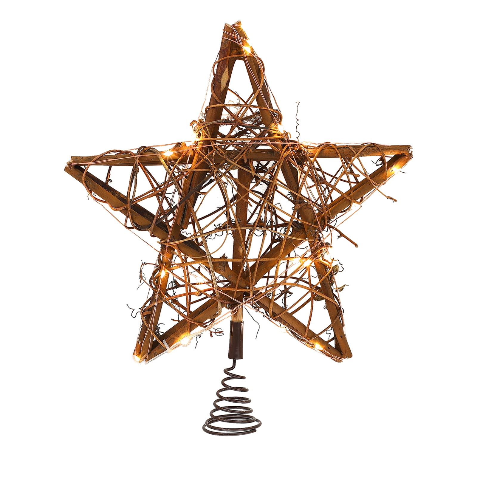 LOLIPPYY 1 Set Christmas Rattan Star Treetop with Spring Support Xmas ...