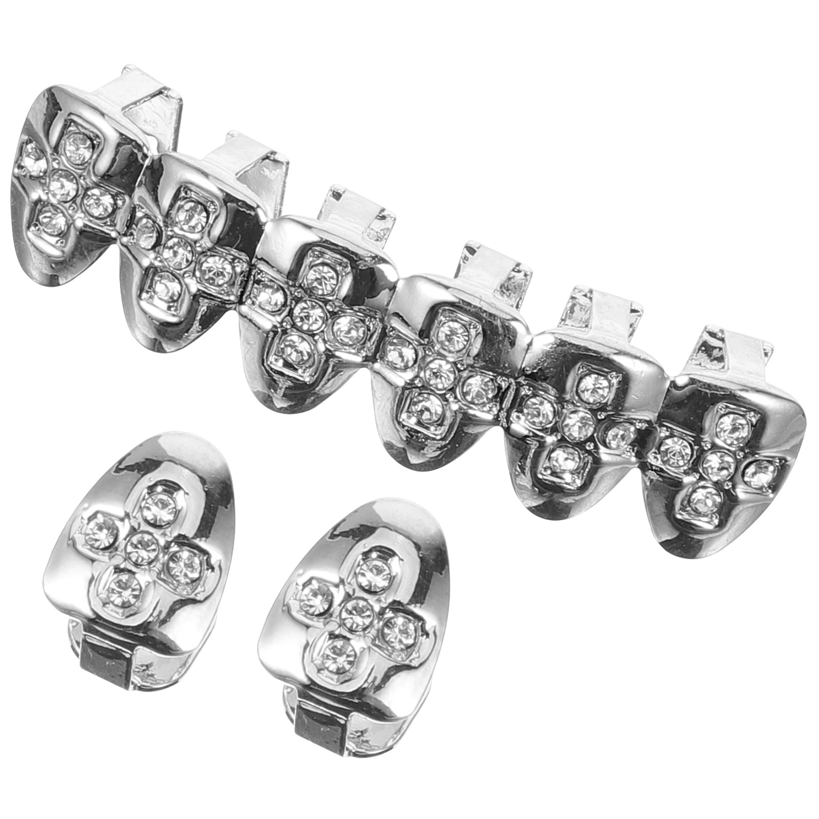 LOLIPPYY 1 Set Copper Material Silver Teeth Grills For Rapper Jewelry ...