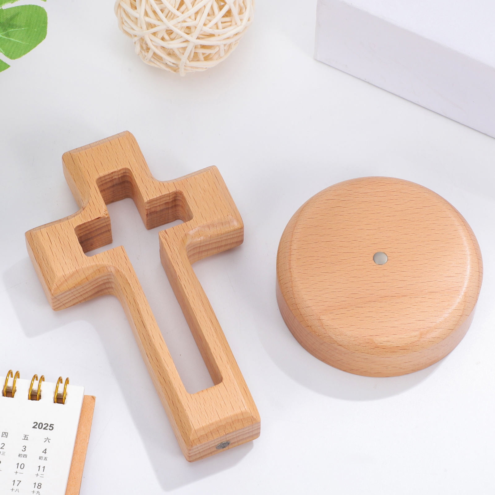 LOLIPPYY 1 Set Decoration Catholic Decor For Desk Cross Shape 5.7x2.8x2 ...
