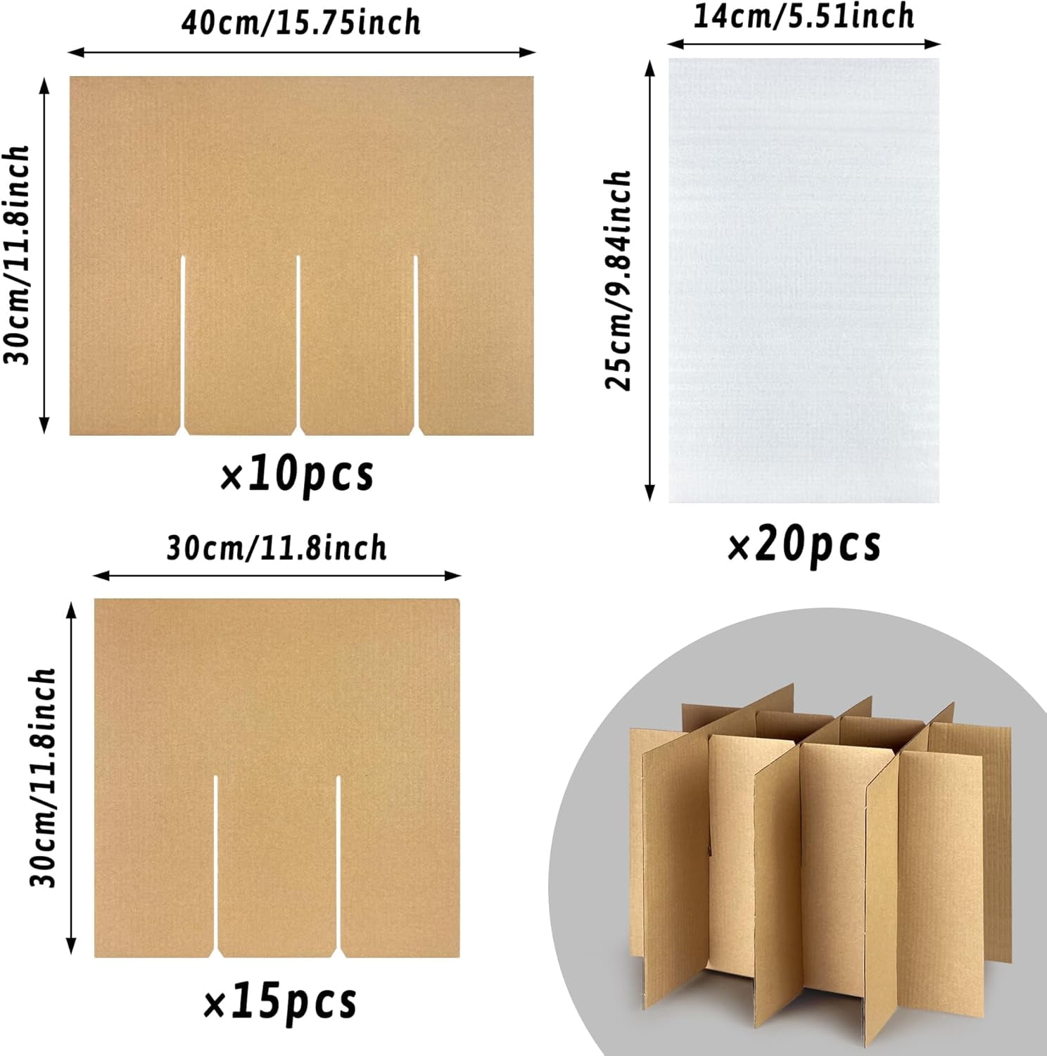 LOLIPPYY 1 Set Glass Dividers For Moving Boxes: Cardboard Inserts And ...