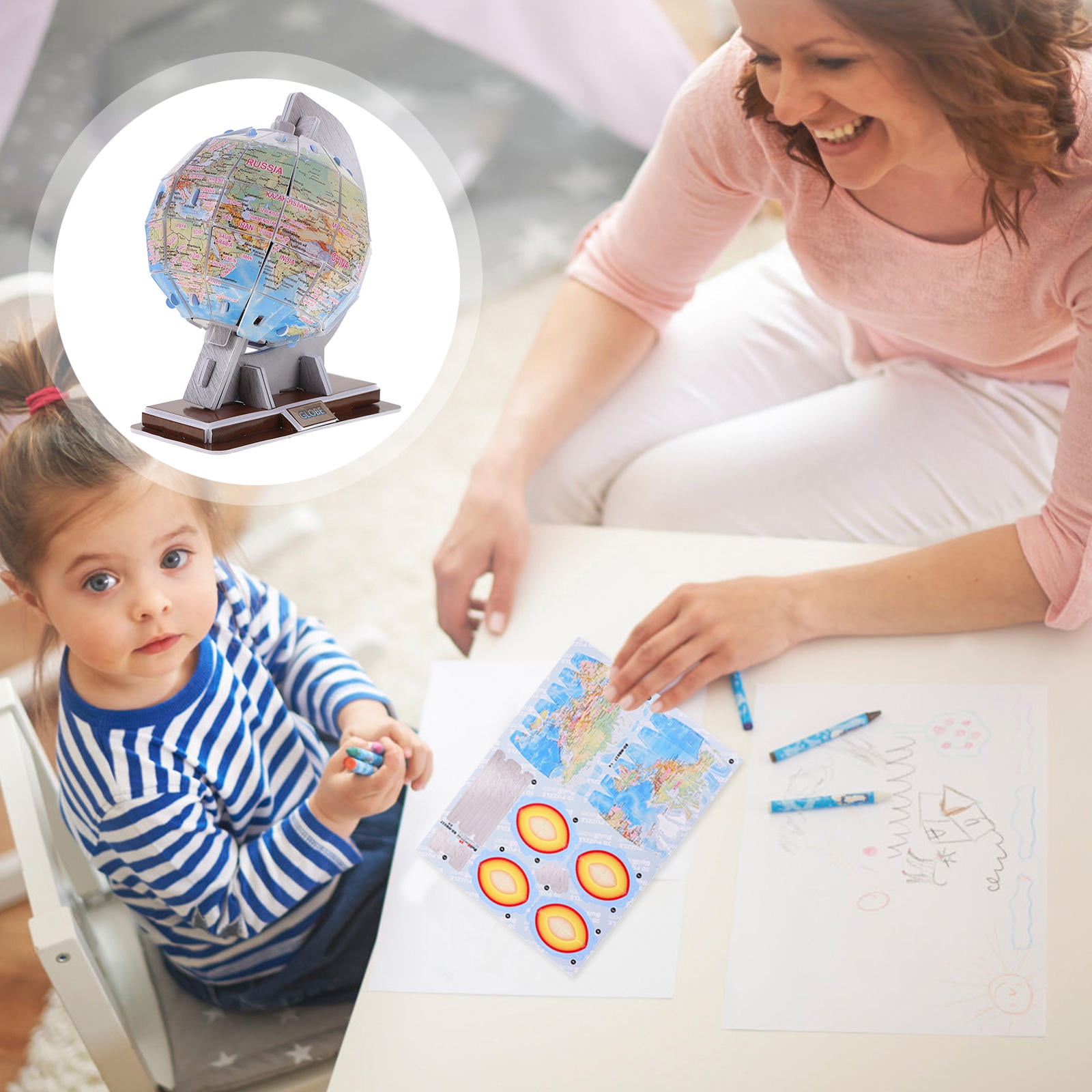 LOLIPPYY 1 Set Globe Assemble Puzzle for Children Spherical Model Kits ...