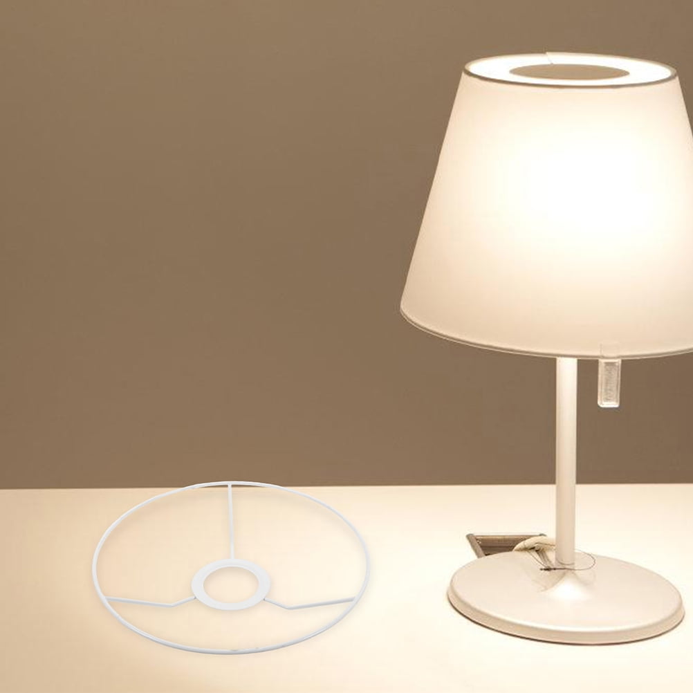 LOLIPPYY 1 Set Lamp Shade Frame Light Sockets Shade Rings Iron White ...