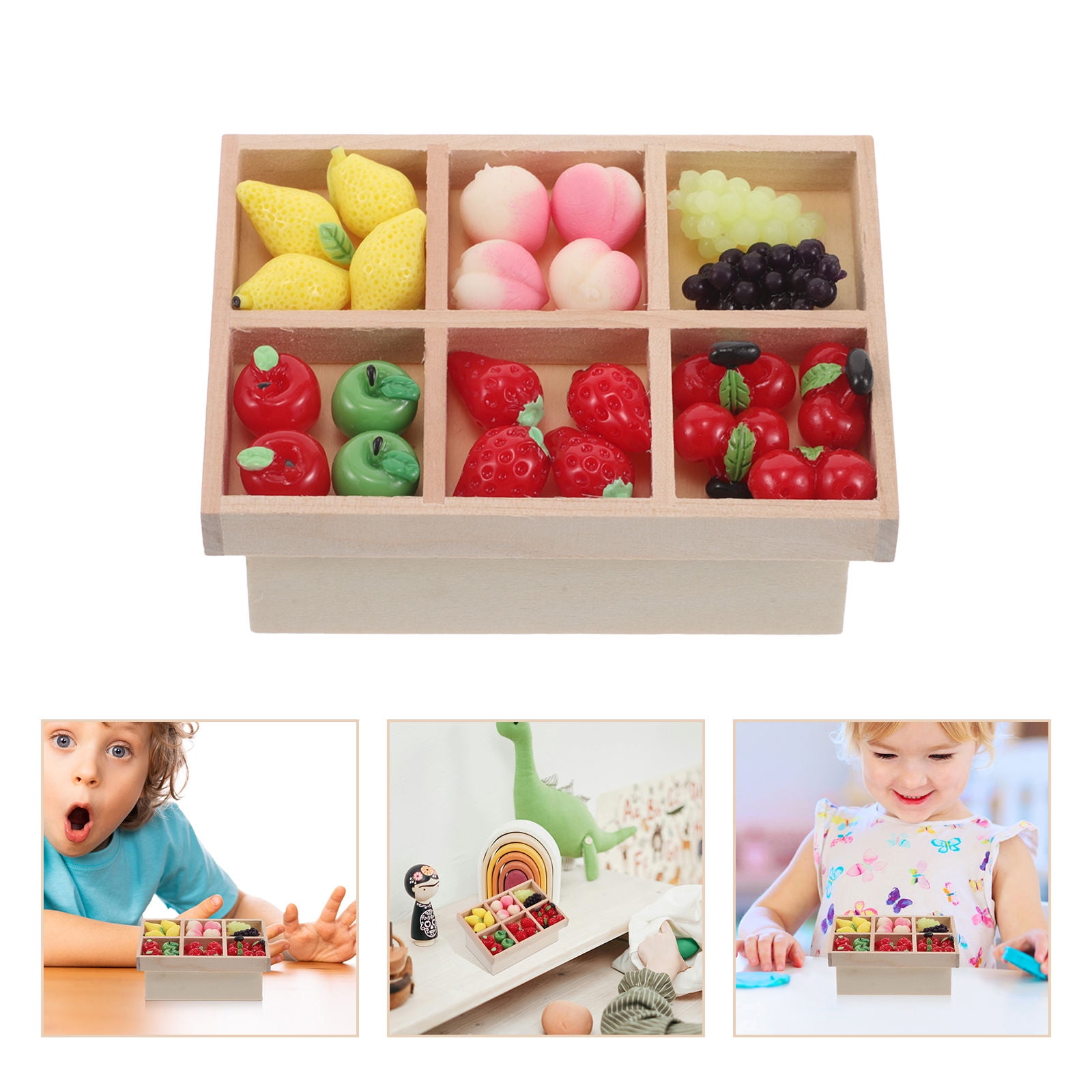 LOLIPPYY Mini Store Set with Mini Vegetable and Fruit Shelf Figurines ...