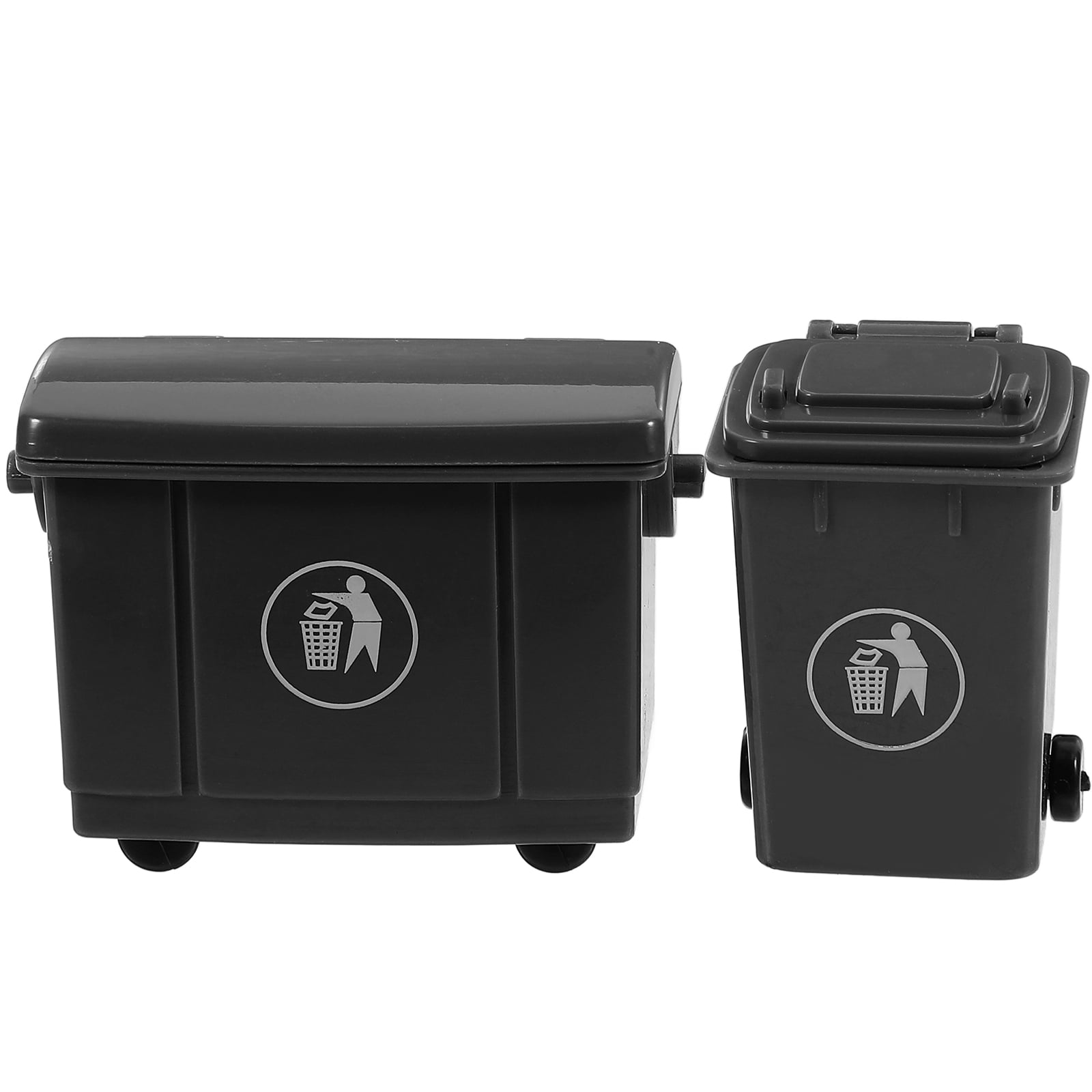 LOLIPPYY 1 Set Miniature Model Accessory Trash Can Gray Plastic ...