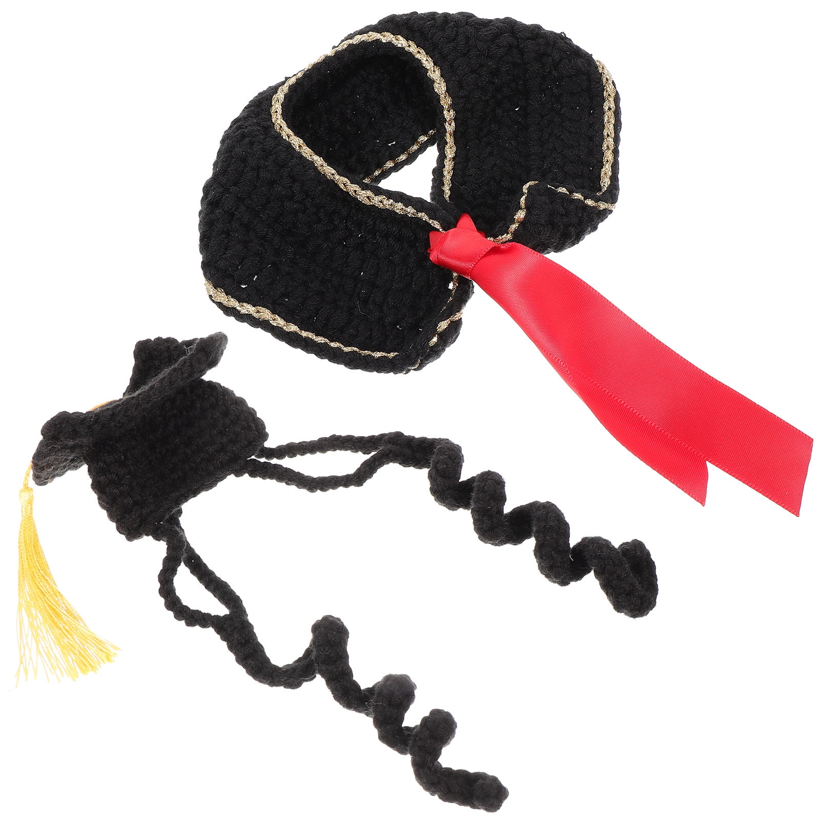 LOLIPPYY 1 Set Pet Graduation Costume Woolen Yarn for Dogs Cats ...