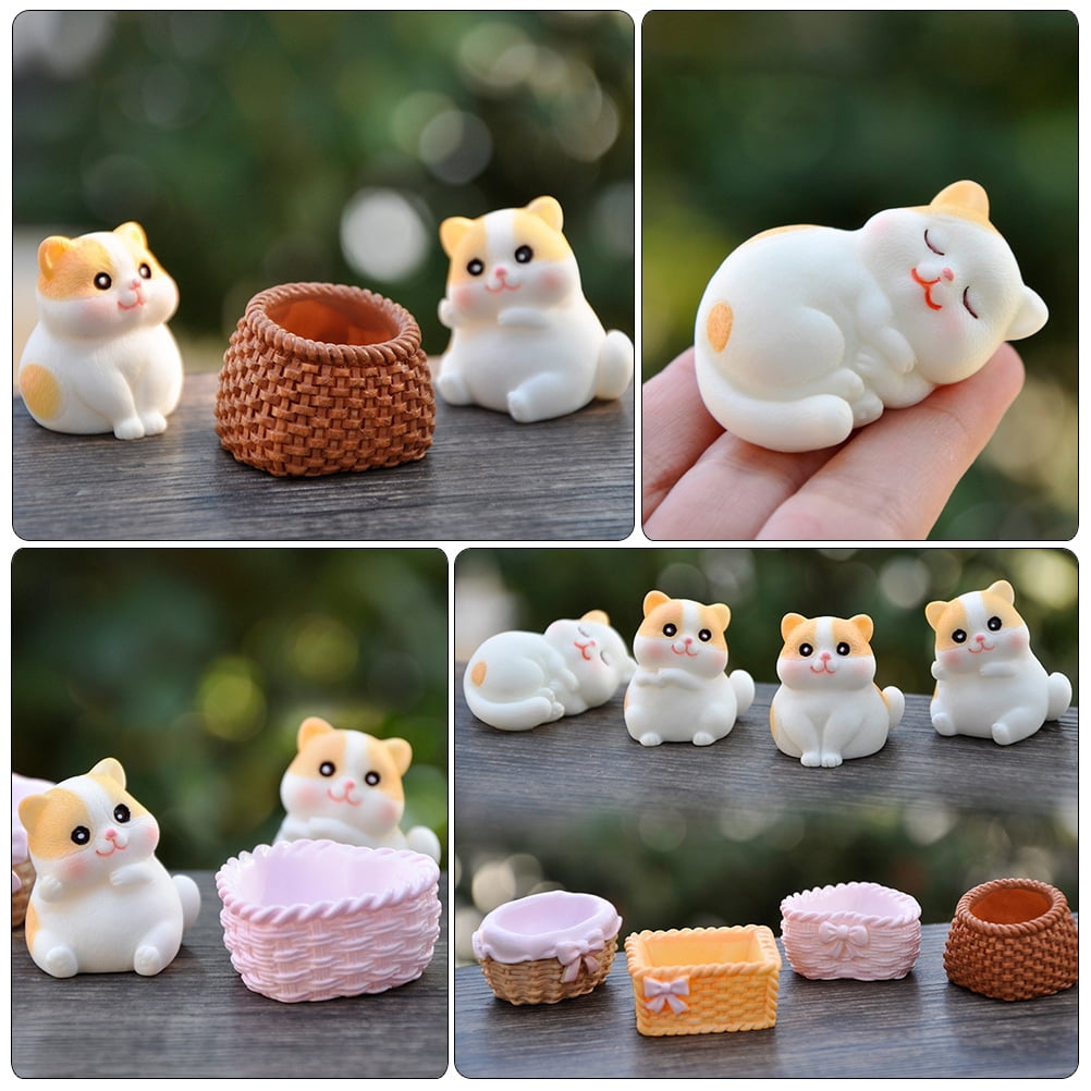 LOLIPPYY 1 Set of Chic Resin Cat Ornament Multi Decoration for Birthday ...