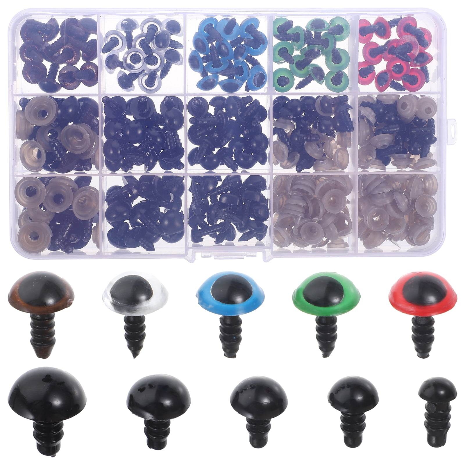 LOLIPPYY 1 box of Plastic Craft Dolls Eyes Puppets Eyes Noses Stuffed ...