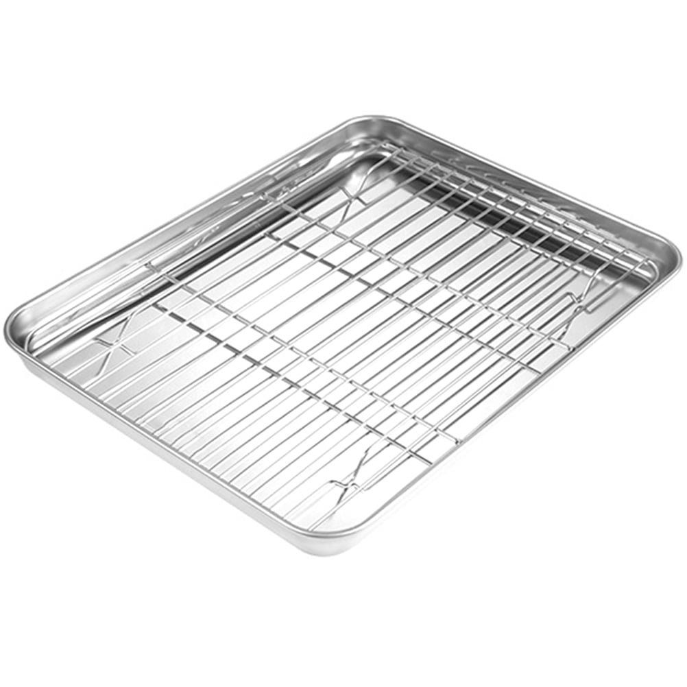 LOLIPPYY 1 set of Stainless Steel Grill Plate with Mesh Rack Food ...