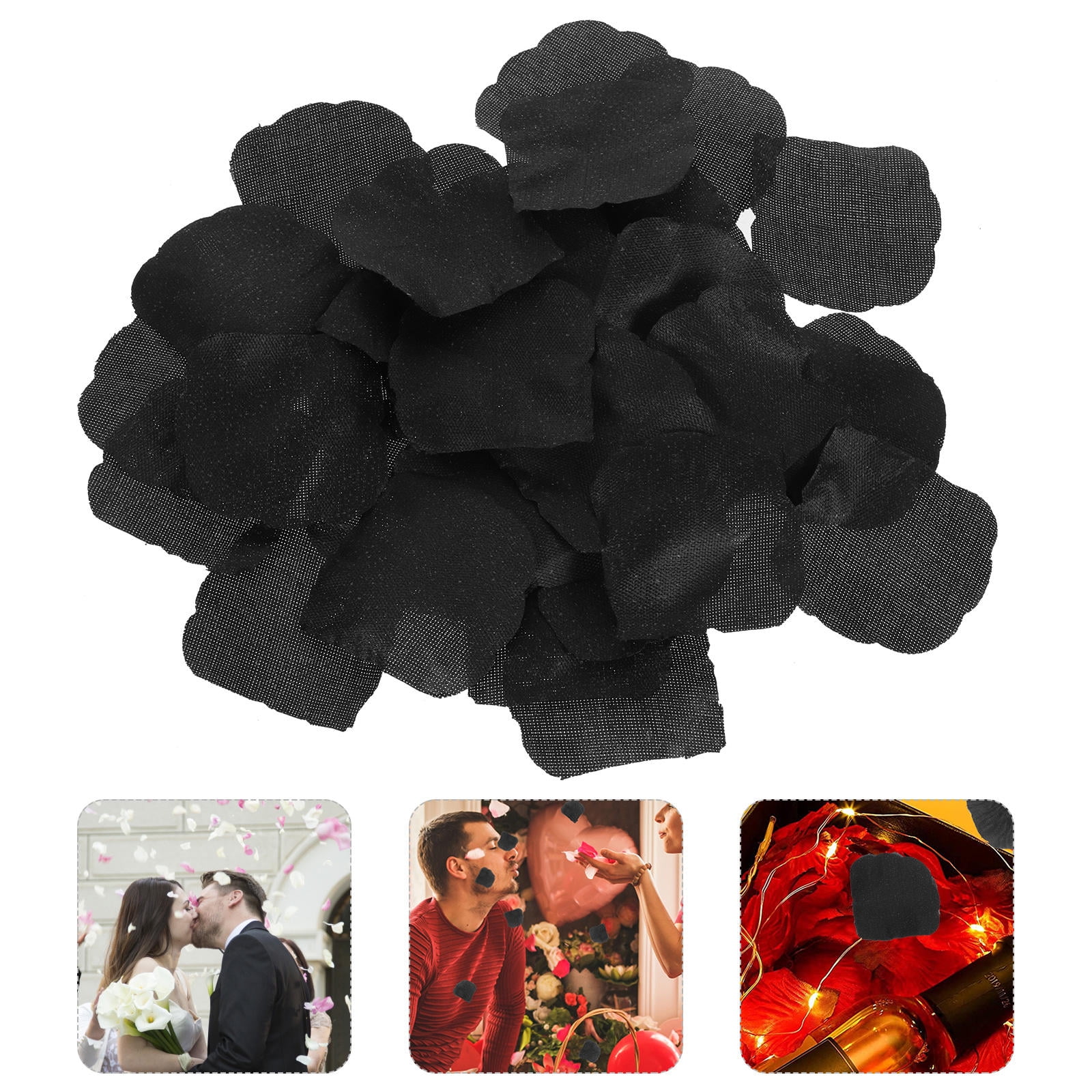 LOLIPPYY 10 Packs of Fake Rose Pedals Black Non Woven Fabric for ...