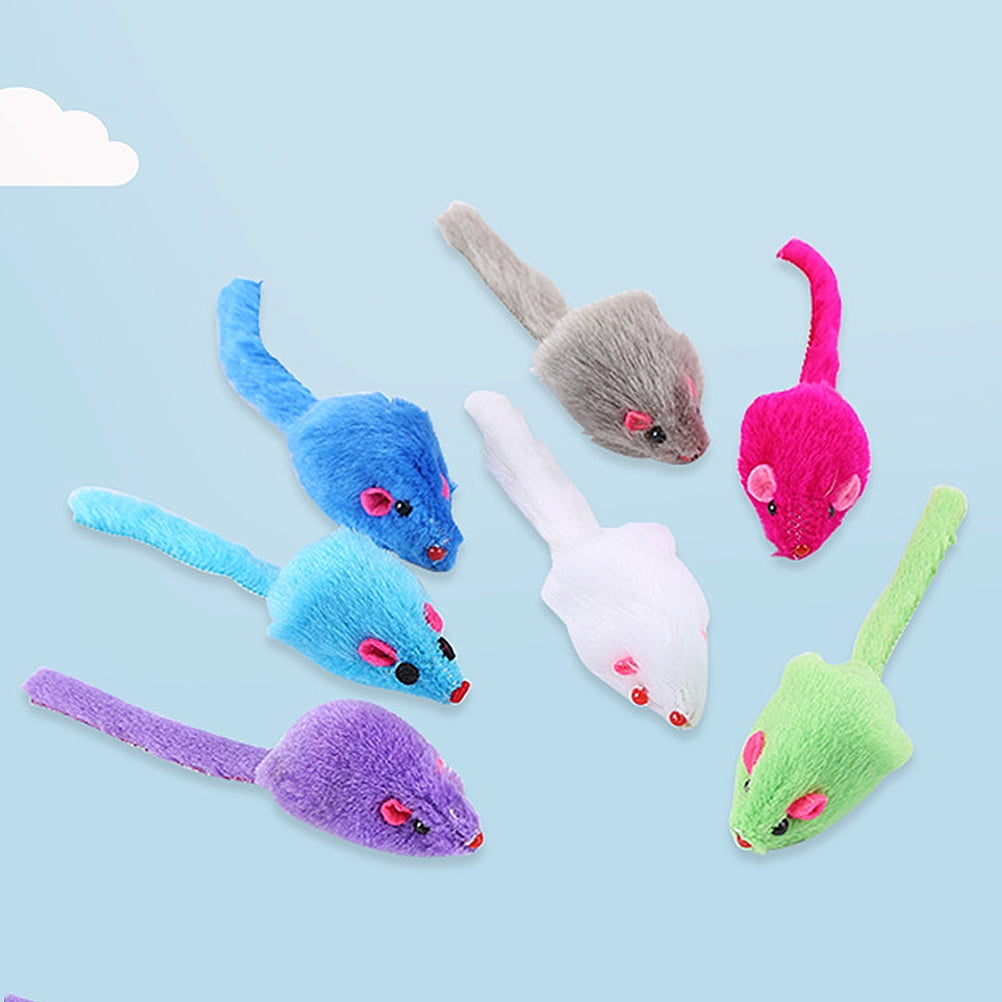 LOLIPPYY 10 Pcs Stimulating Cat Toys Plush Doll Assorted Color for Pet ...
