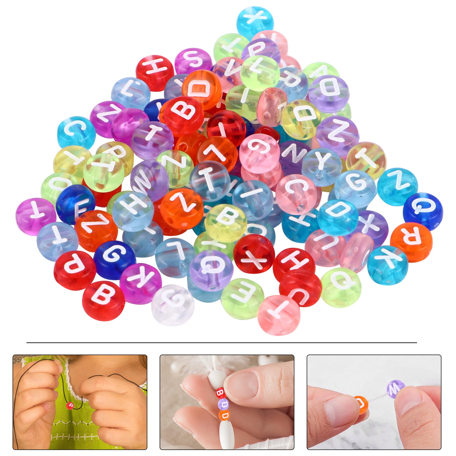 LOLIPPYY 1000Pcs Colorful Letter Beads Assorted Color for Letter ...
