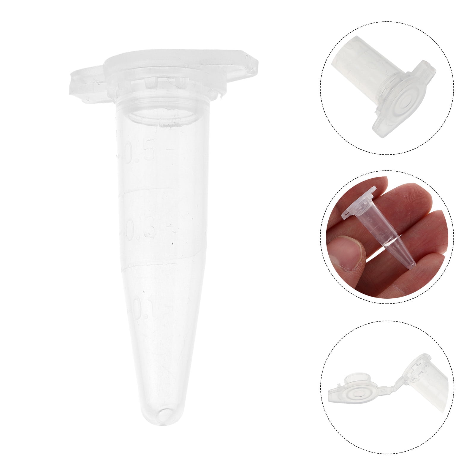 LOLIPPYY 1000Pcs Small Clear Plastic Tubes with User Friendly Lidded ...