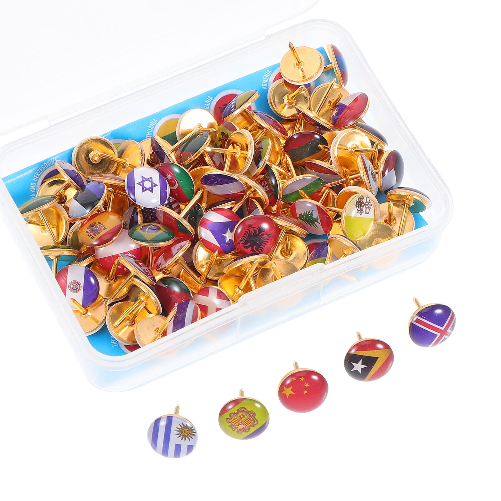 LOLIPPYY 100PCS Thumb Pins Multi Colored Zinc Alloy Thumbtacks for ...