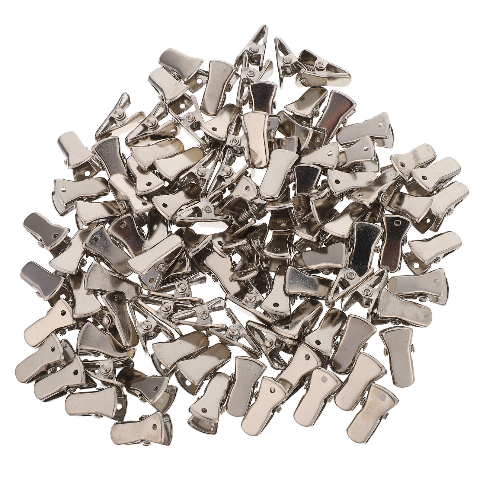 LOLIPPYY 100Pcs Heavy Duty Metal Clips for Name Tags and Id Cards with ...