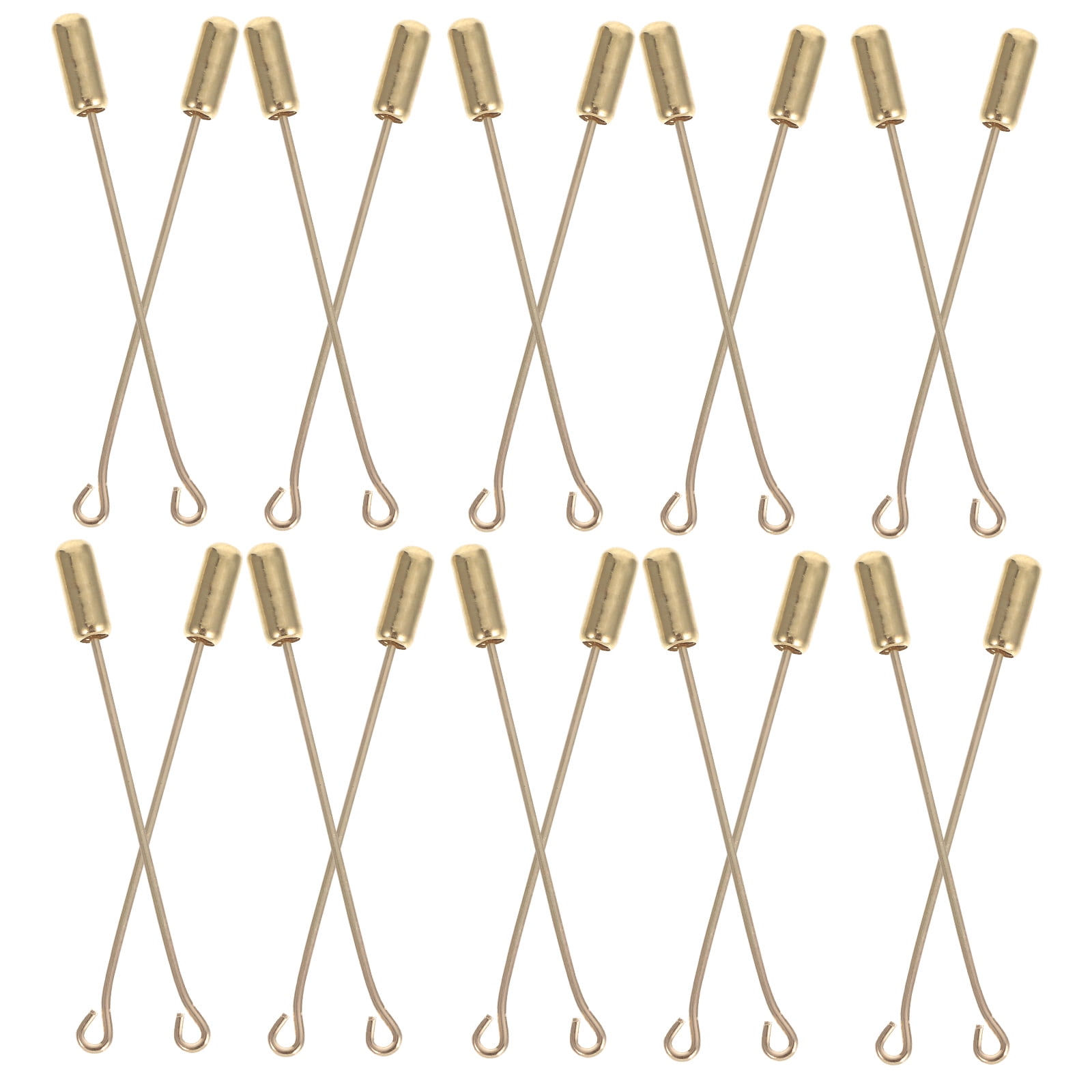 LOLIPPYY 100Pcs Metal Brooch Pins with End Caps for Uniform Shirt Lapel ...