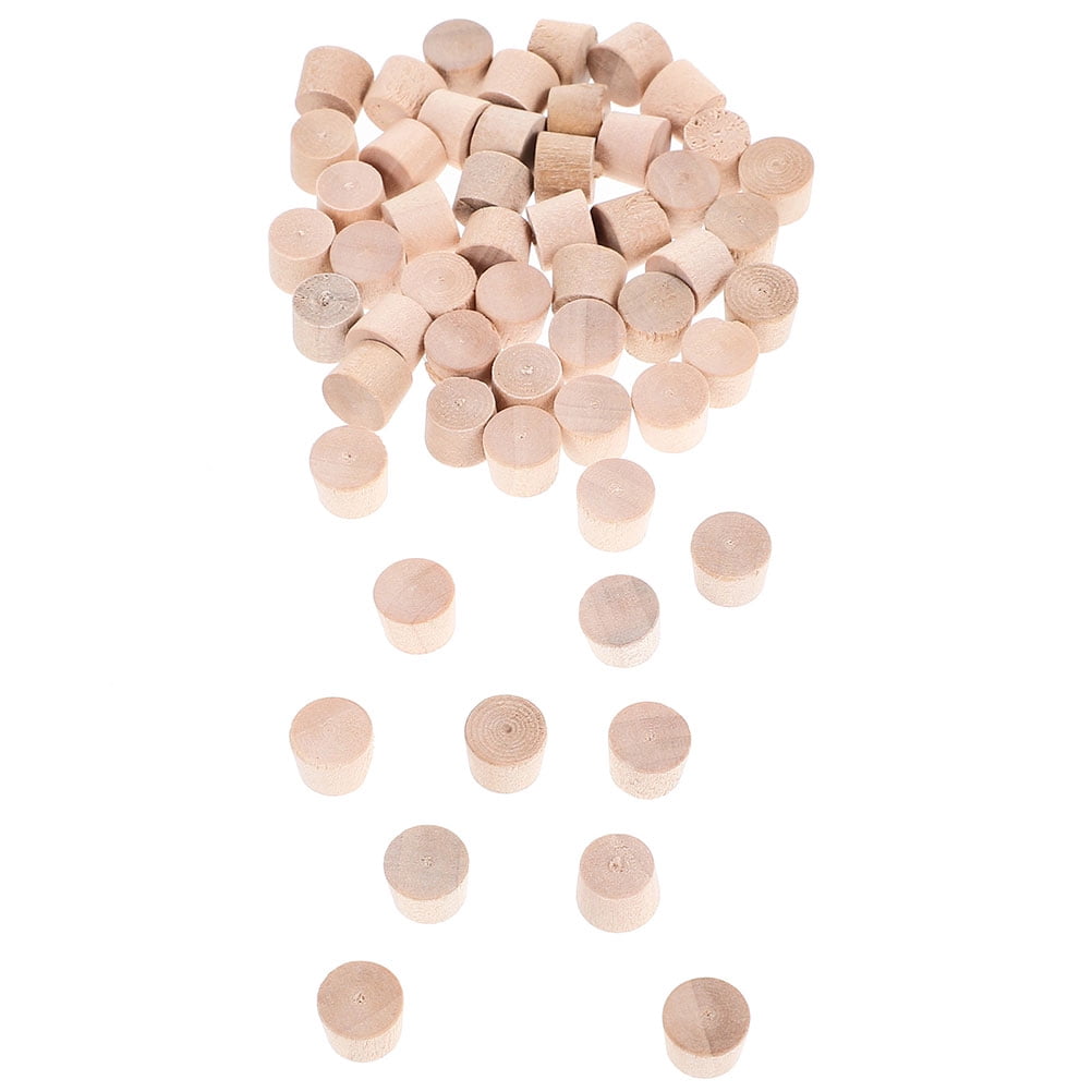 LOLIPPYY 100Pcs Round Wood Plugs for Decorative Cover Inclusion ...